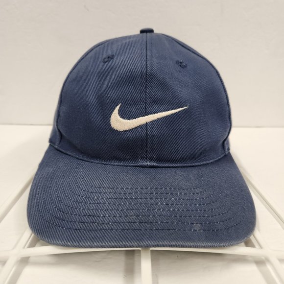 Nike | Accessories | Nike Snapback Cap Hat Vintage Blue Swoosh Logo ...